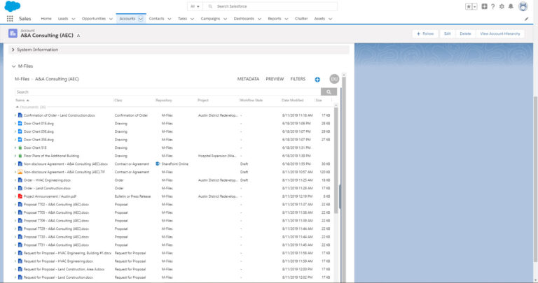M-Files Salesforce document management integratie